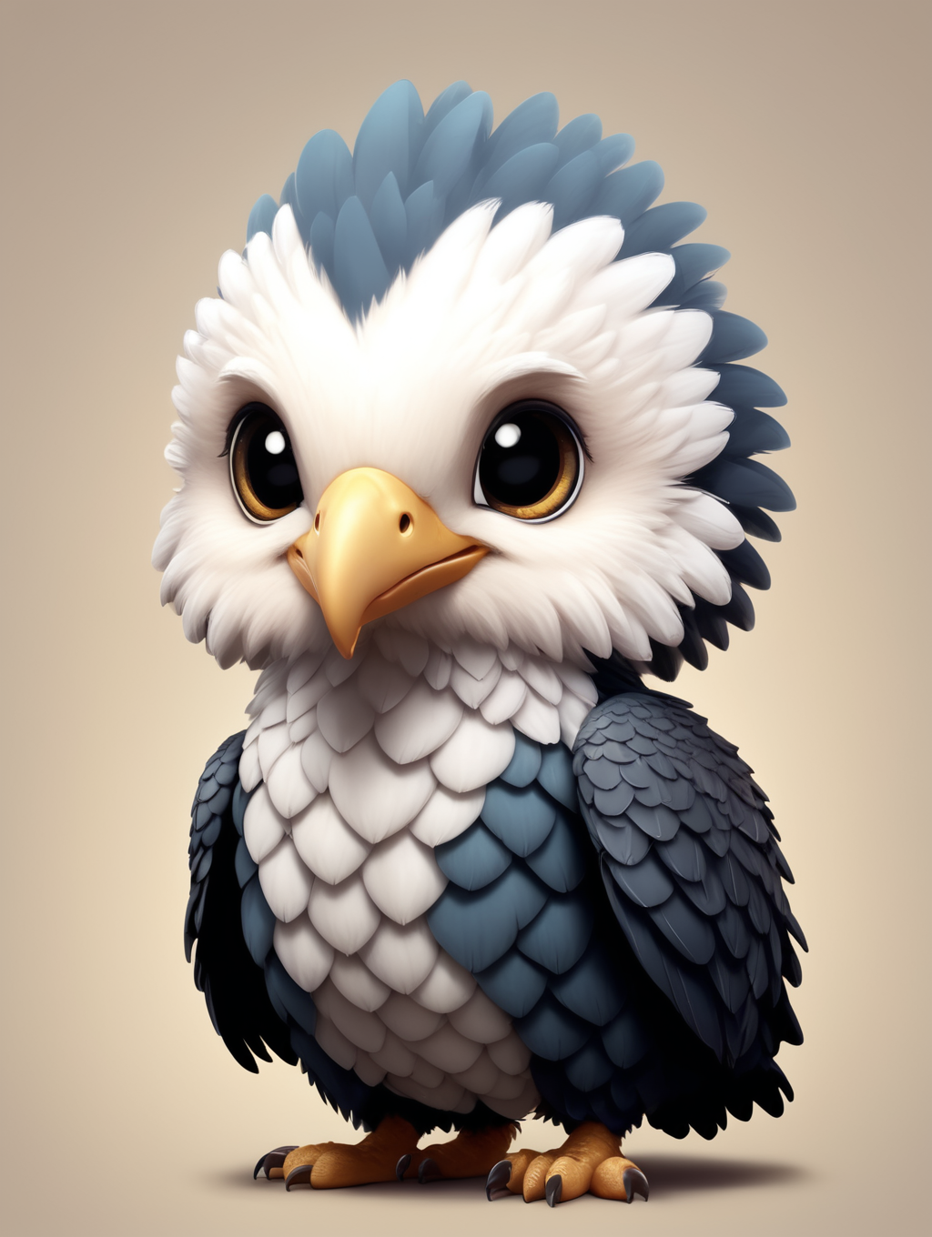 Premium Free ai Images | cute fluffy hybrid pangolin bald eagle full ...