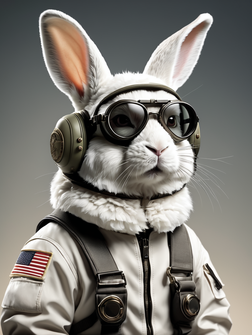 Premium Free ai Images | genuis rabbit wearing pilot suit and glasses