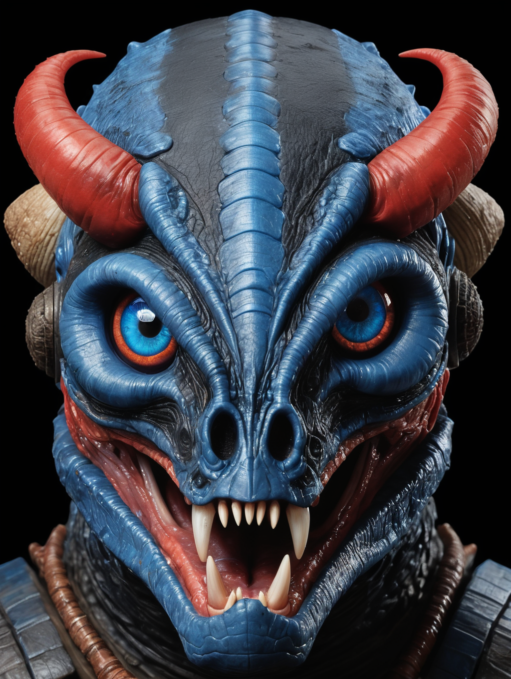 Premium Free ai Images | termitor head realistic black background blue ...