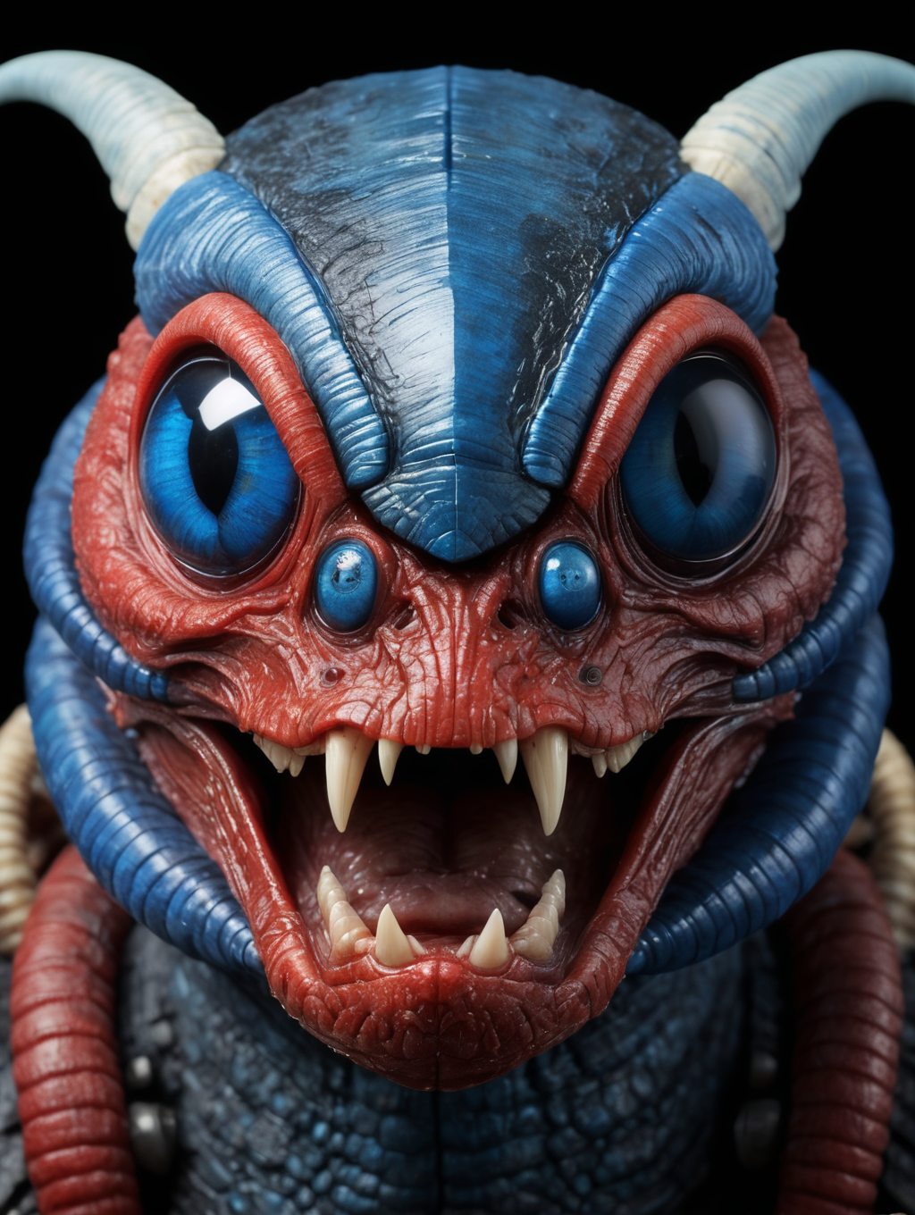 Premium Free ai Images | termitor head realistic black background blue ...