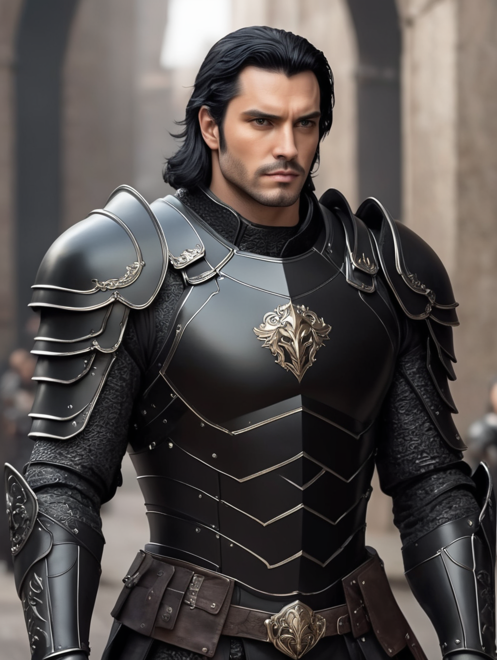 Premium Free ai Images | un homme cheveux noirs mi longs le regard ...