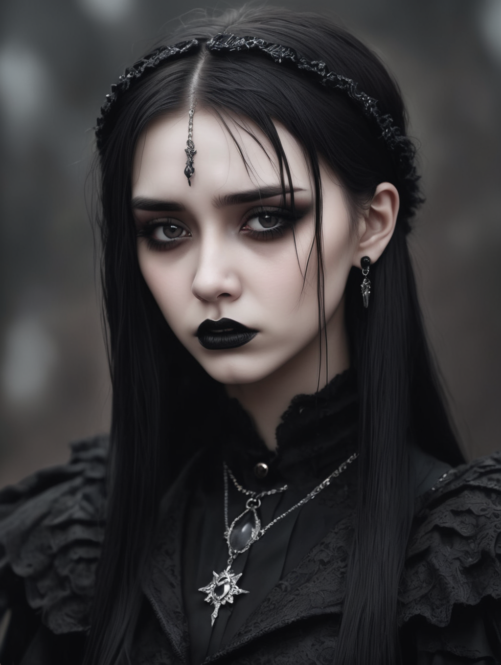 Premium Free ai Images | girl cry dark goth dark background