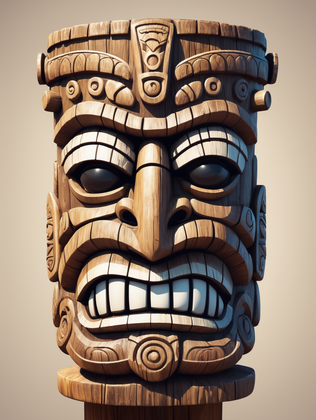 Premium Free ai Images | tiki bar totem pole mascot head avatar