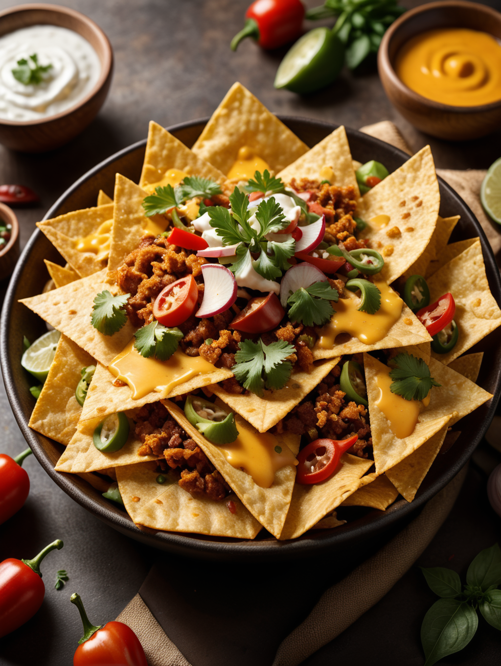 Premium Free ai Images | stylish mockup of nachos with cheese kitchen ...