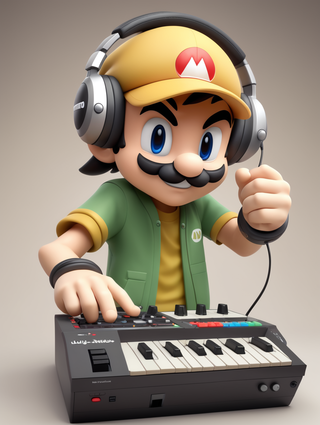 Premium Free ai Images | luiji nintendo character making beat