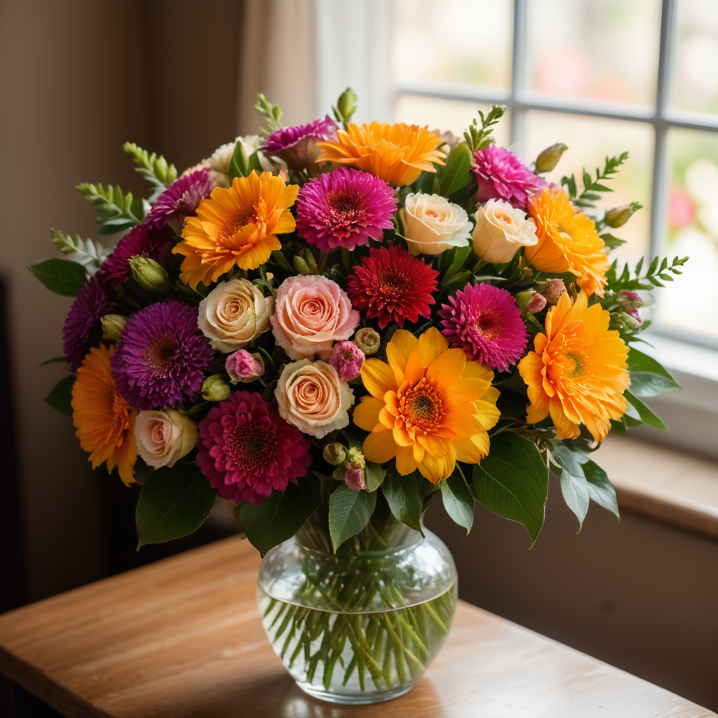 Premium Free ai Images | ein bunter blumenstrauß