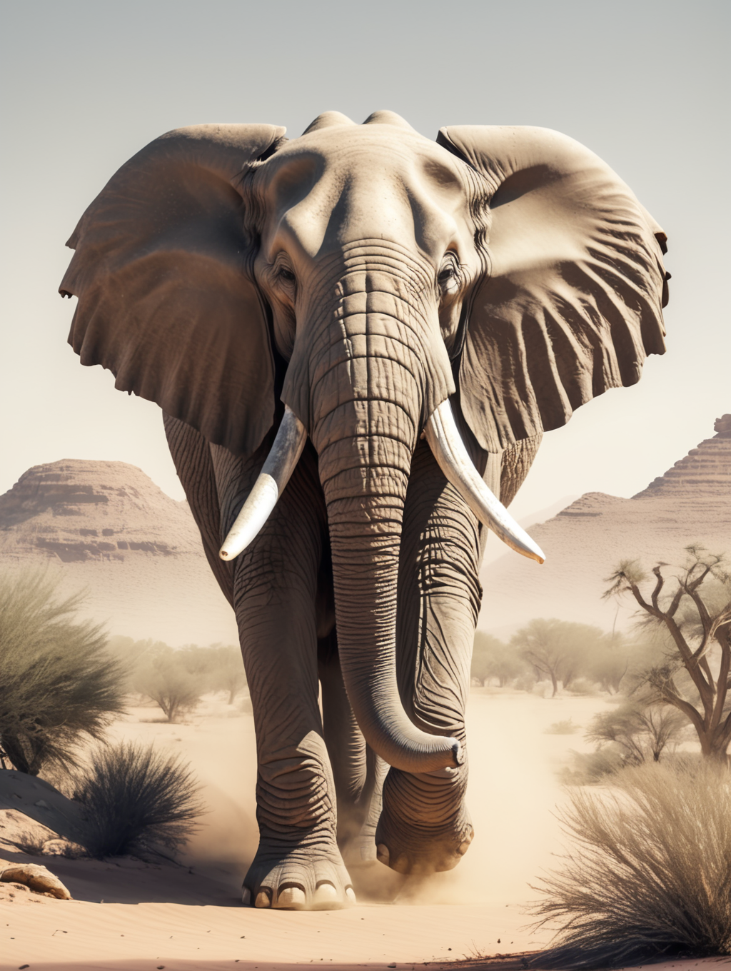 Premium Free ai Images | ancient desert monster elephant