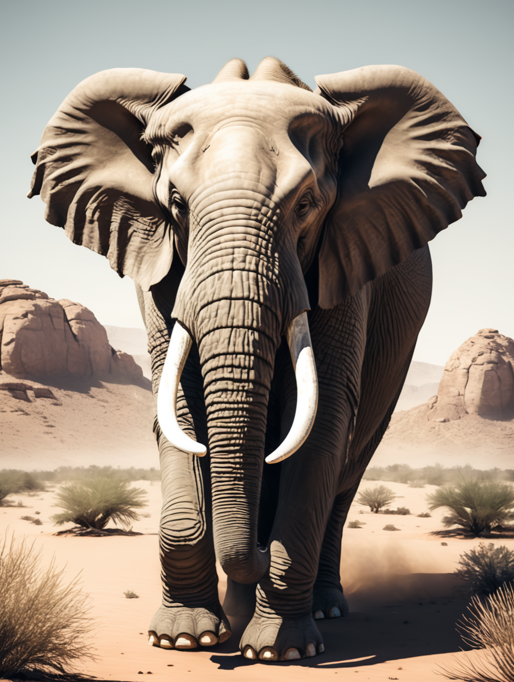Premium Free ai Images | ancient desert monster elephant