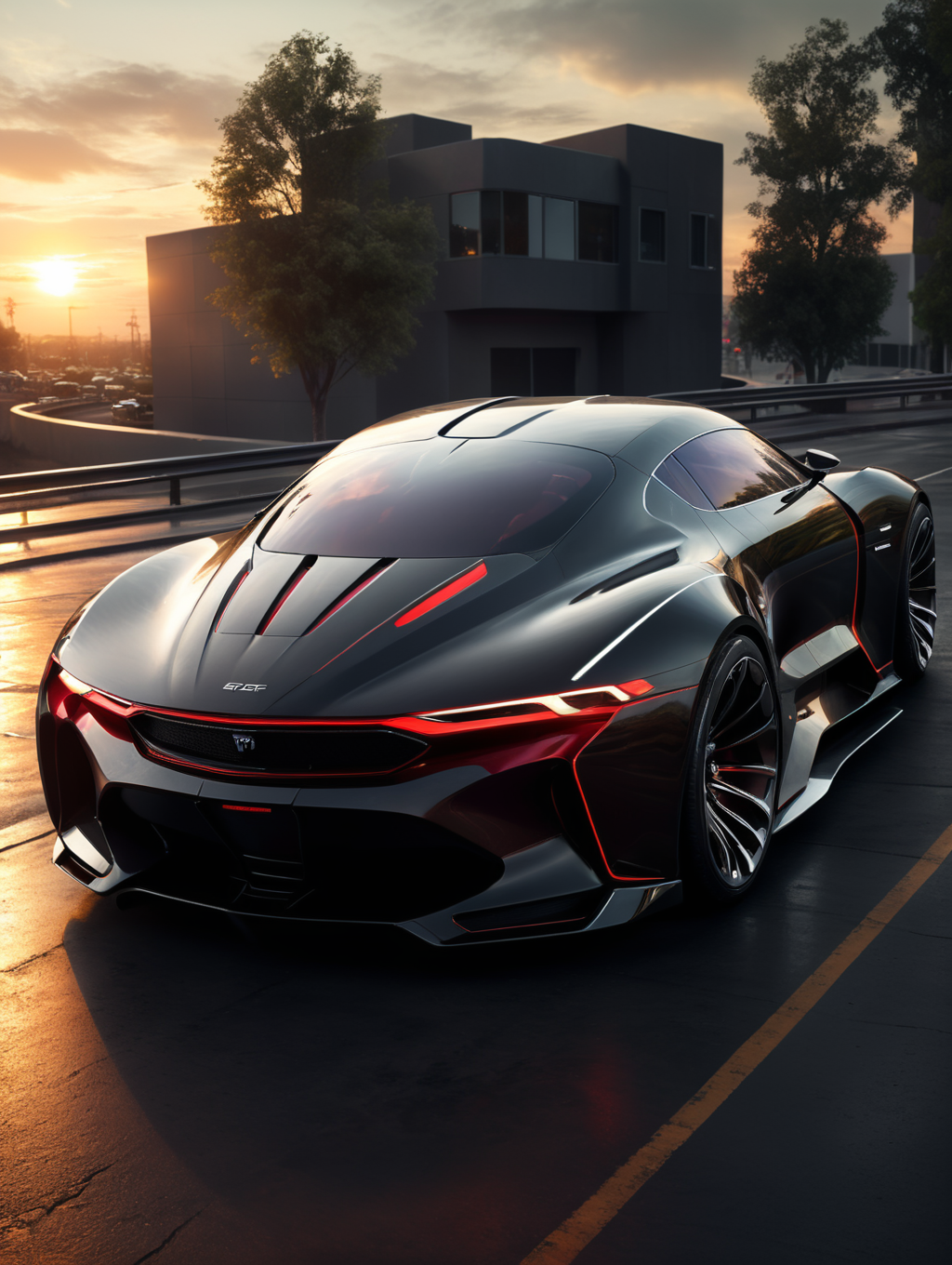 Premium Free ai Images | unique coupe car design with futuristic lines