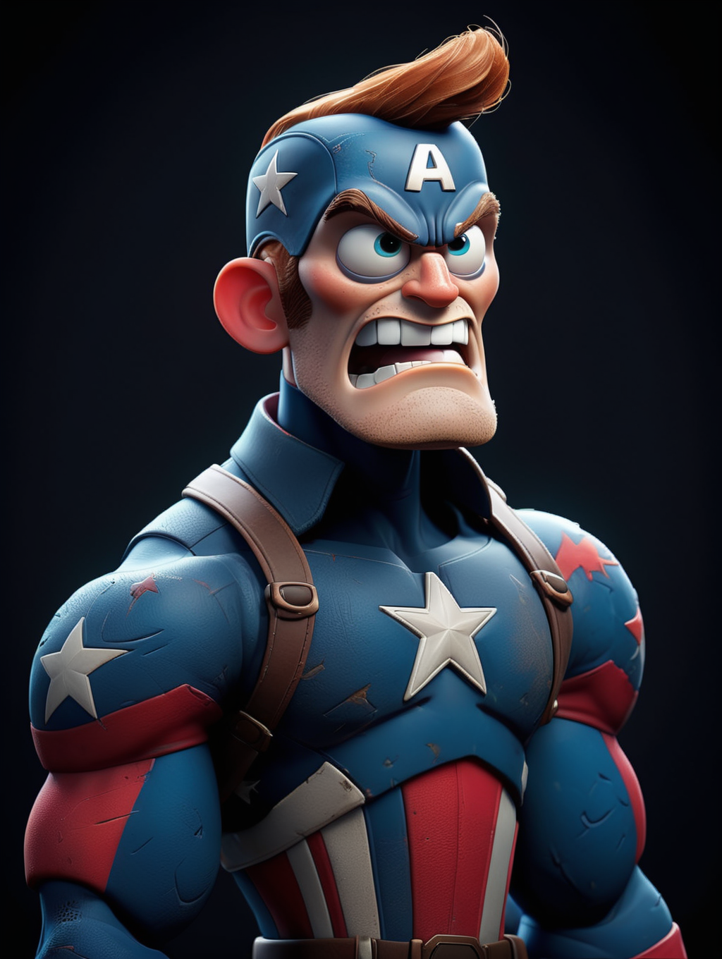 Premium Free ai Images | creepy captain america in dark background