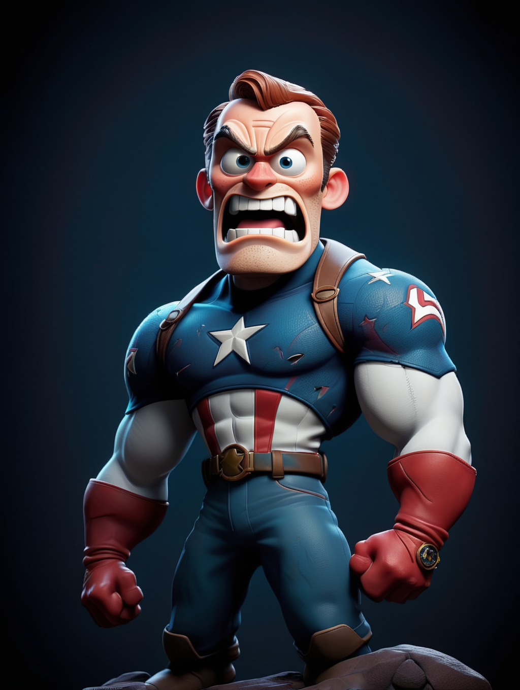 Premium Free ai Images | creepy captain america in dark background
