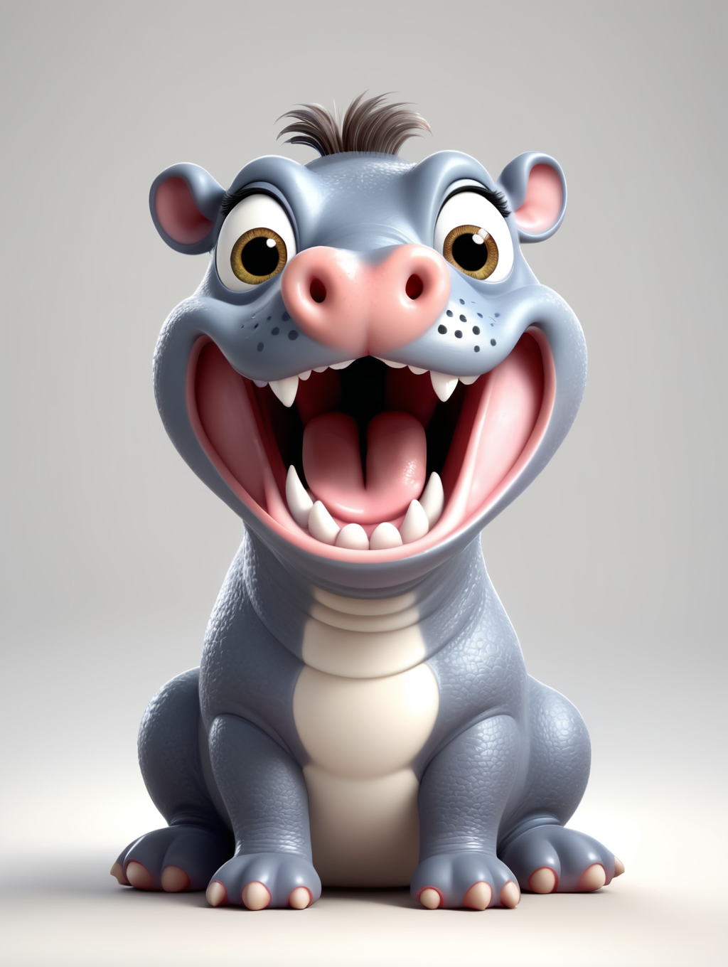 Premium Free ai Images | mulʹtasnyj malenʹkij begemotik zevaet siroko ...