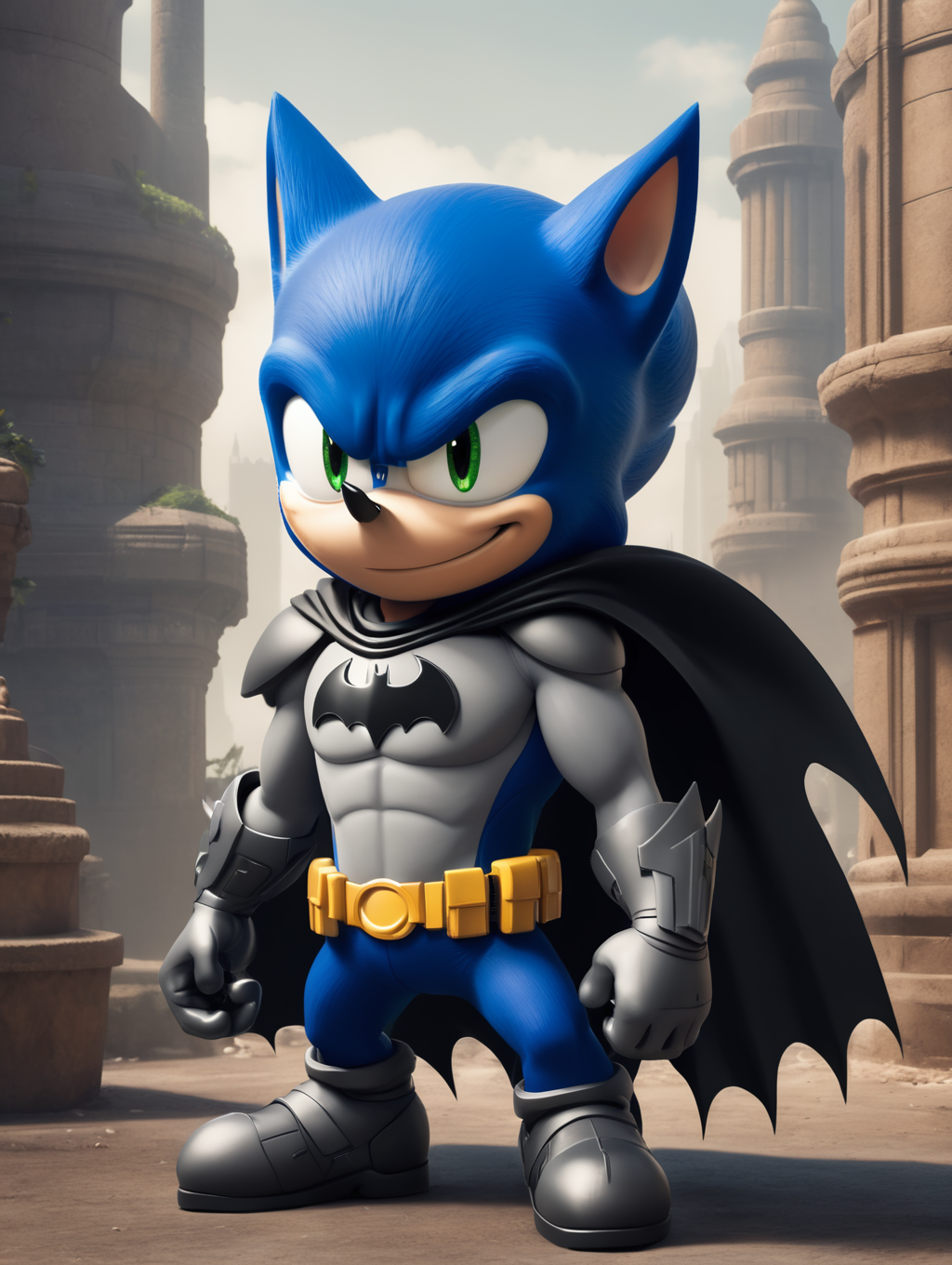 Premium Free ai Images | ok make an image on sonic batman