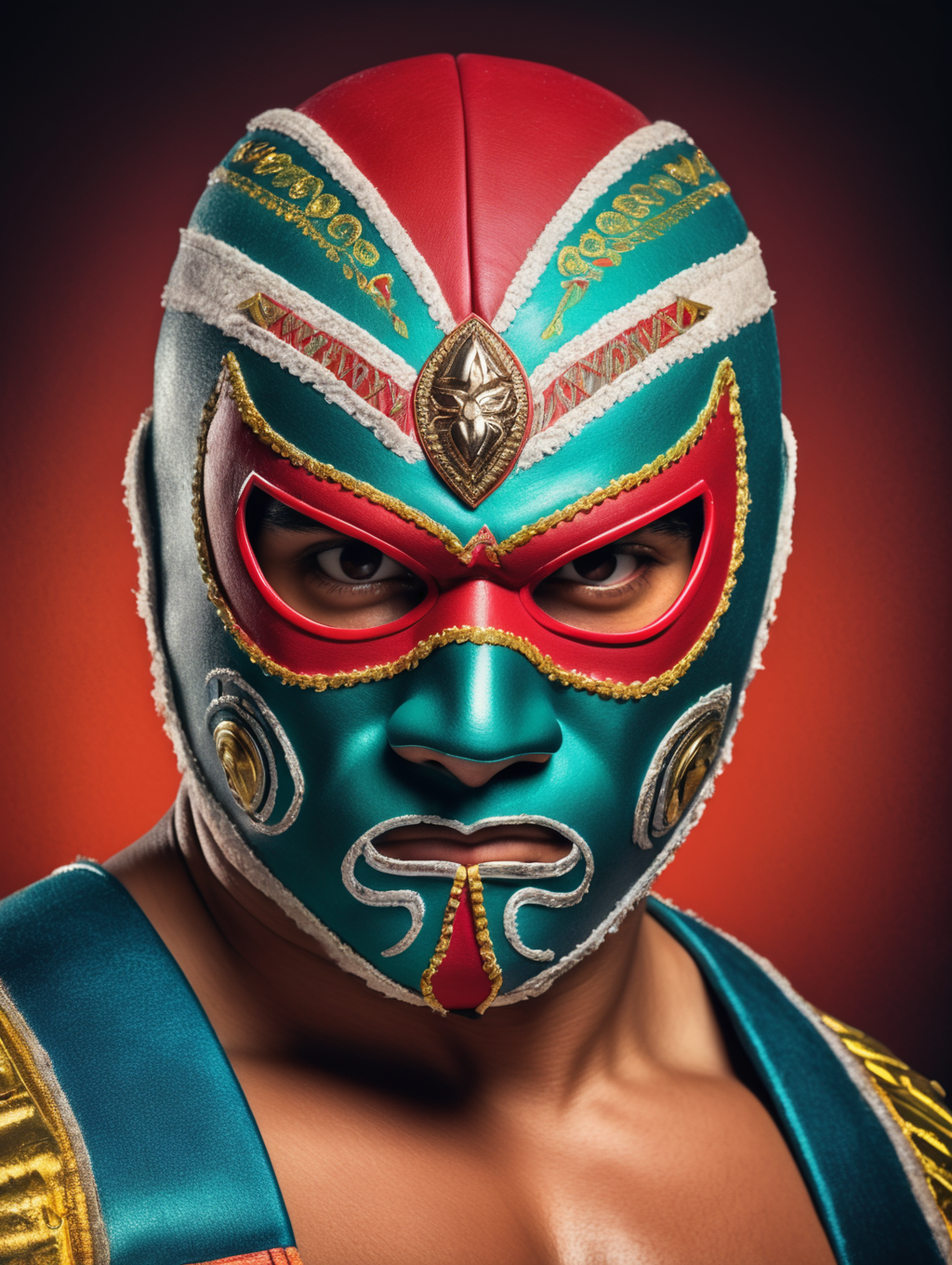 Premium Free ai Images | portrait of masked mexican wrestler tag team ...