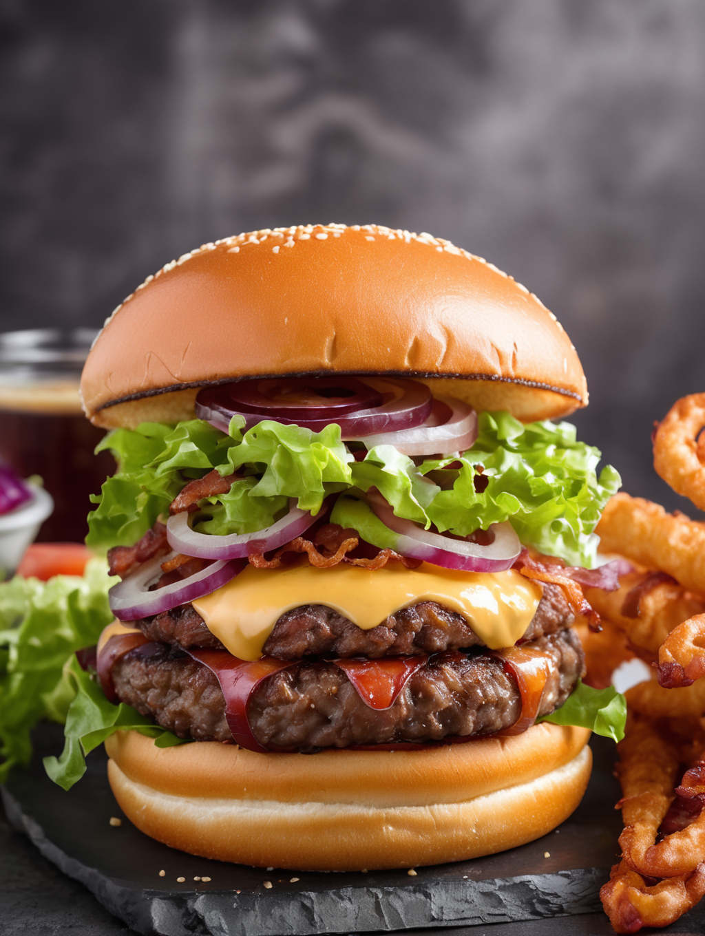 Premium Free ai Images | burger angus beef patty pepper jack cheese ...