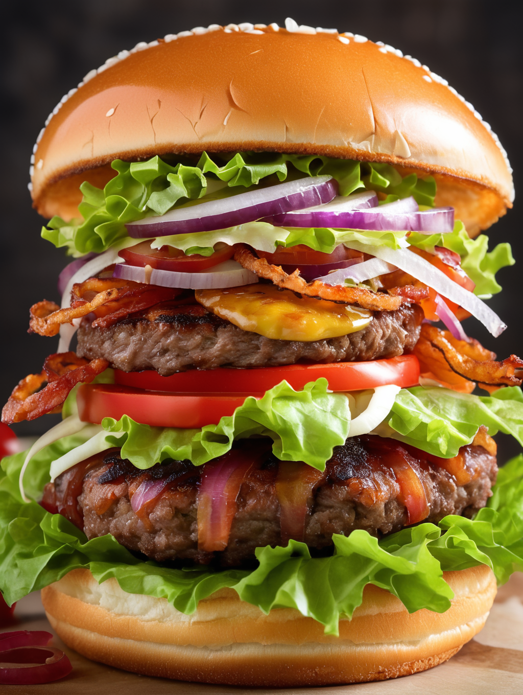 Premium Free ai Images | burger angus beef patty pepper jack cheese ...