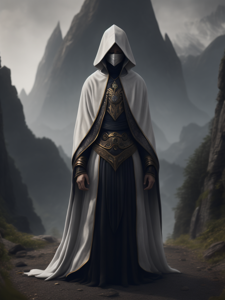 Premium Free ai Images | faceless white clothed wizard
