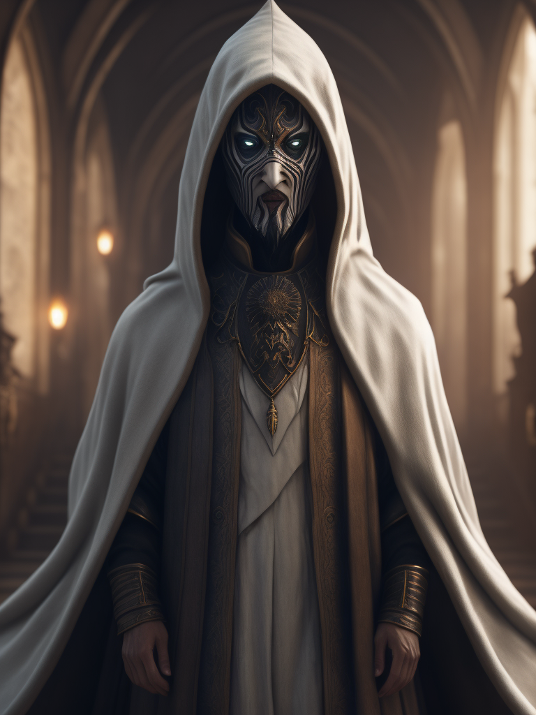 Premium Free ai Images | faceless white clothed wizard