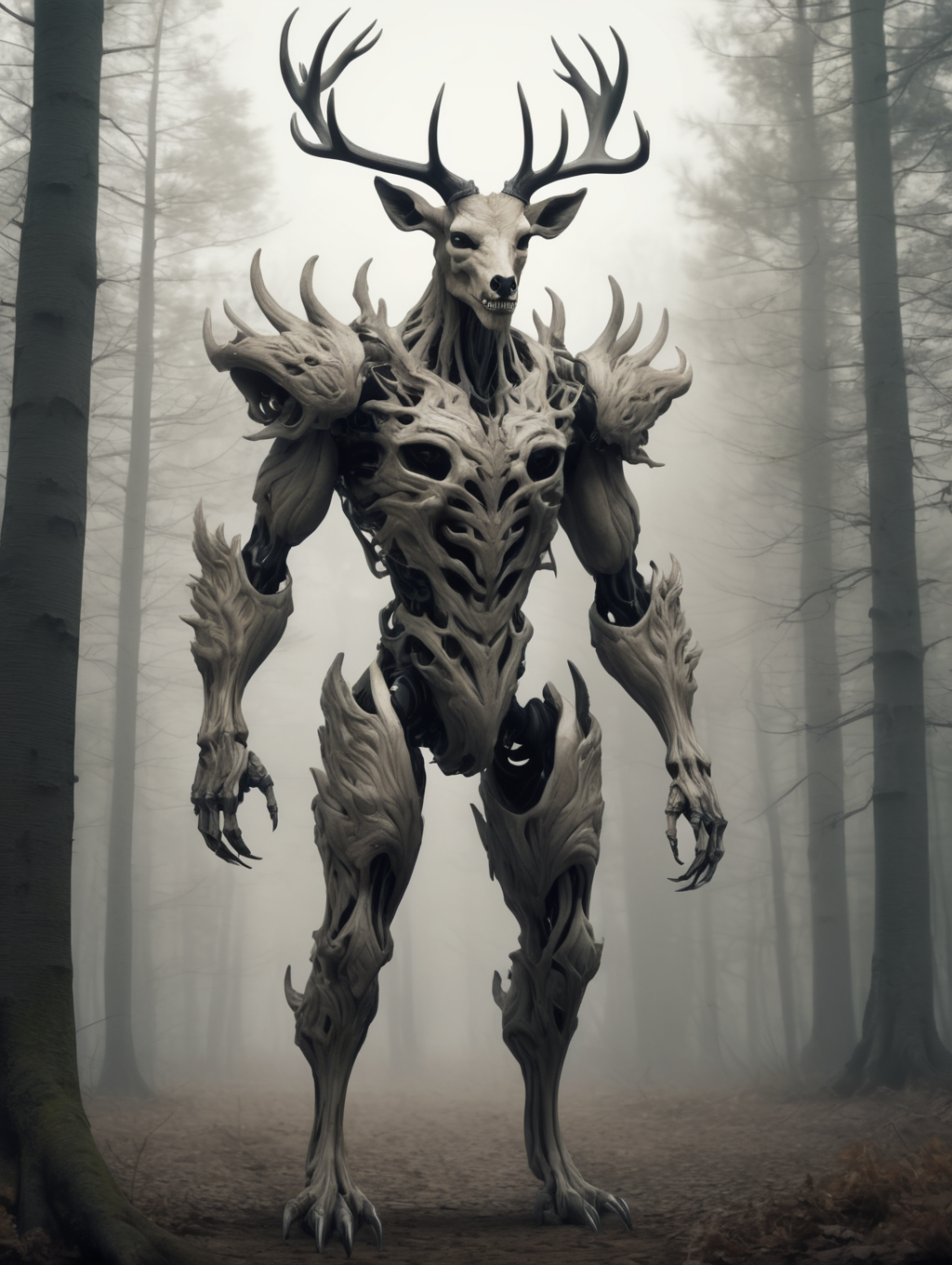 Premium Free ai Images | full body humanoid deer monster he has legs ...