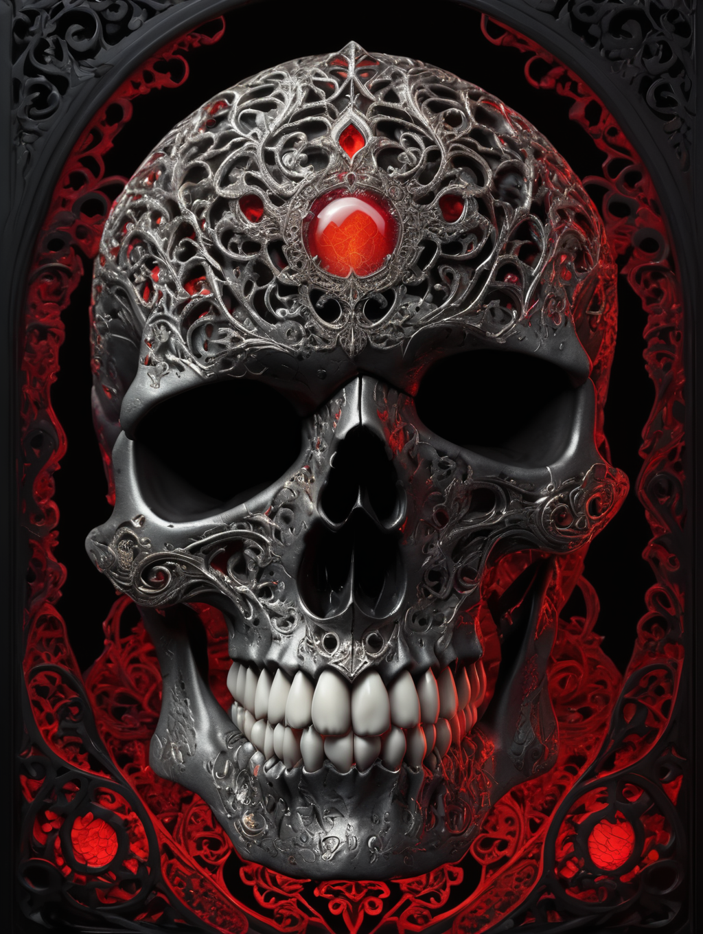 Premium Free ai Images | side profile of angry dark vampire skull ...