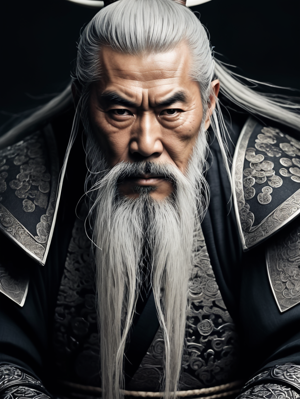 Premium Free ai Images | dark moody aesthetic wise old japanese samurai ...