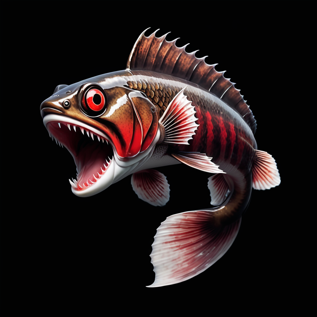 Premium Free ai Images | hiperrealista pez con colmillos grandes ojos ...