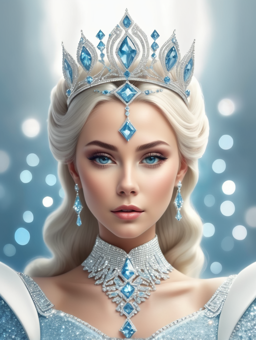 Premium Free ai Images | the dimond princess suit should be white with ...