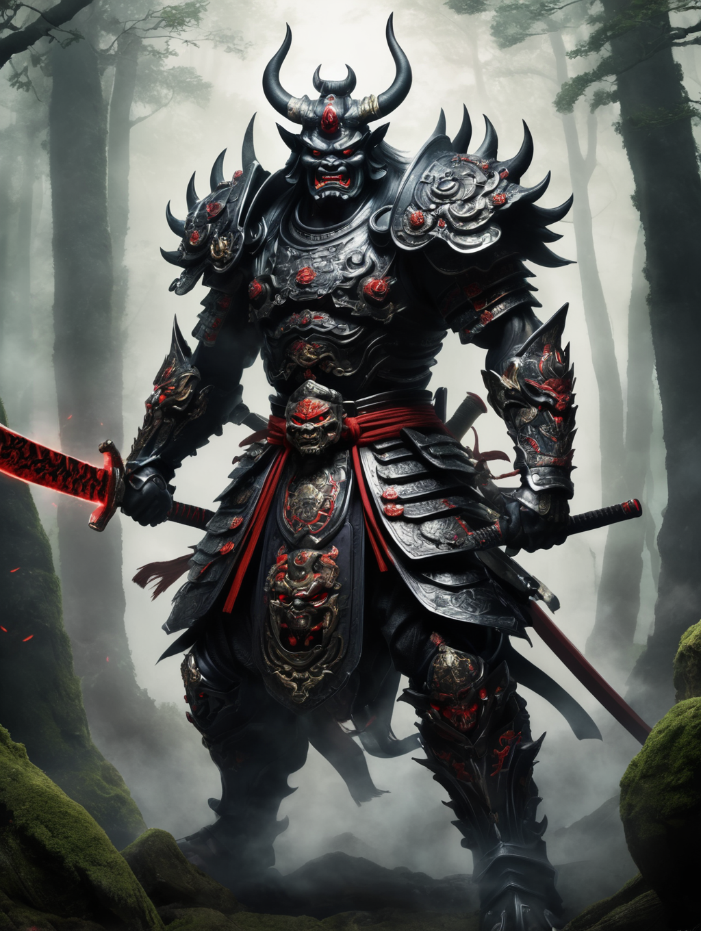 Premium Free ai Images | japan the oni overlord fearsome figure of mythic proportions emerging ...