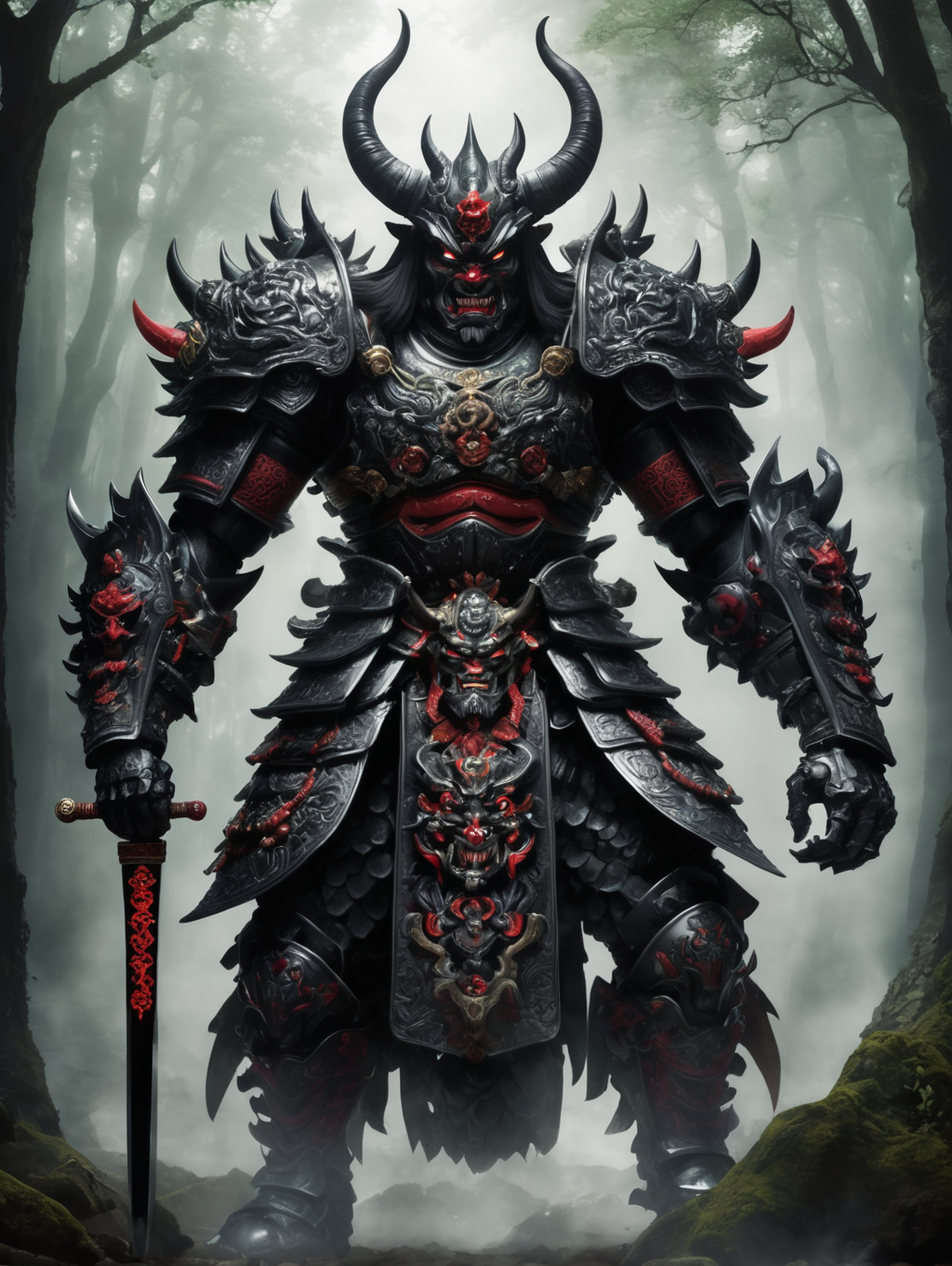 Premium Free ai Images | japan the oni overlord fearsome figure of ...