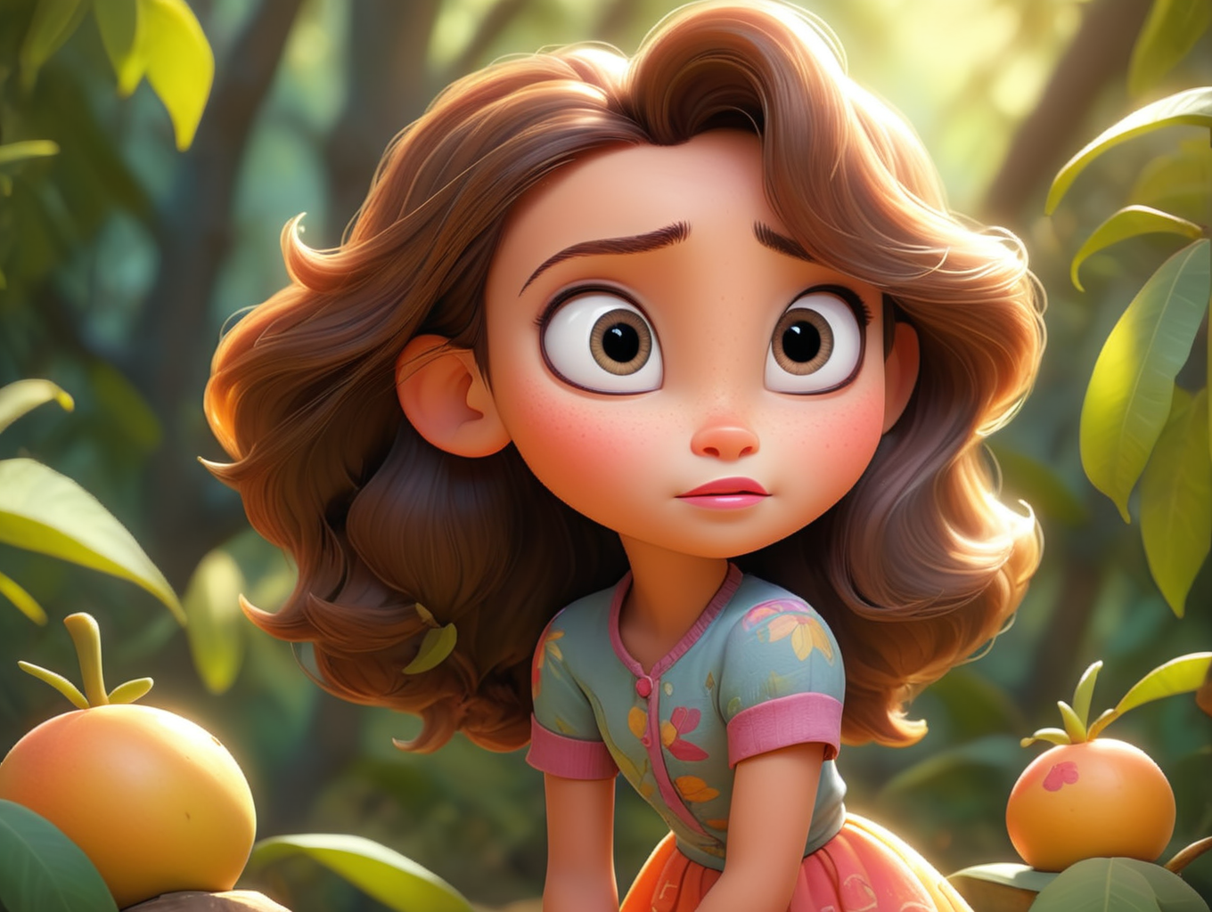 Premium Free ai Images | milas magical mango tree characters five year ...