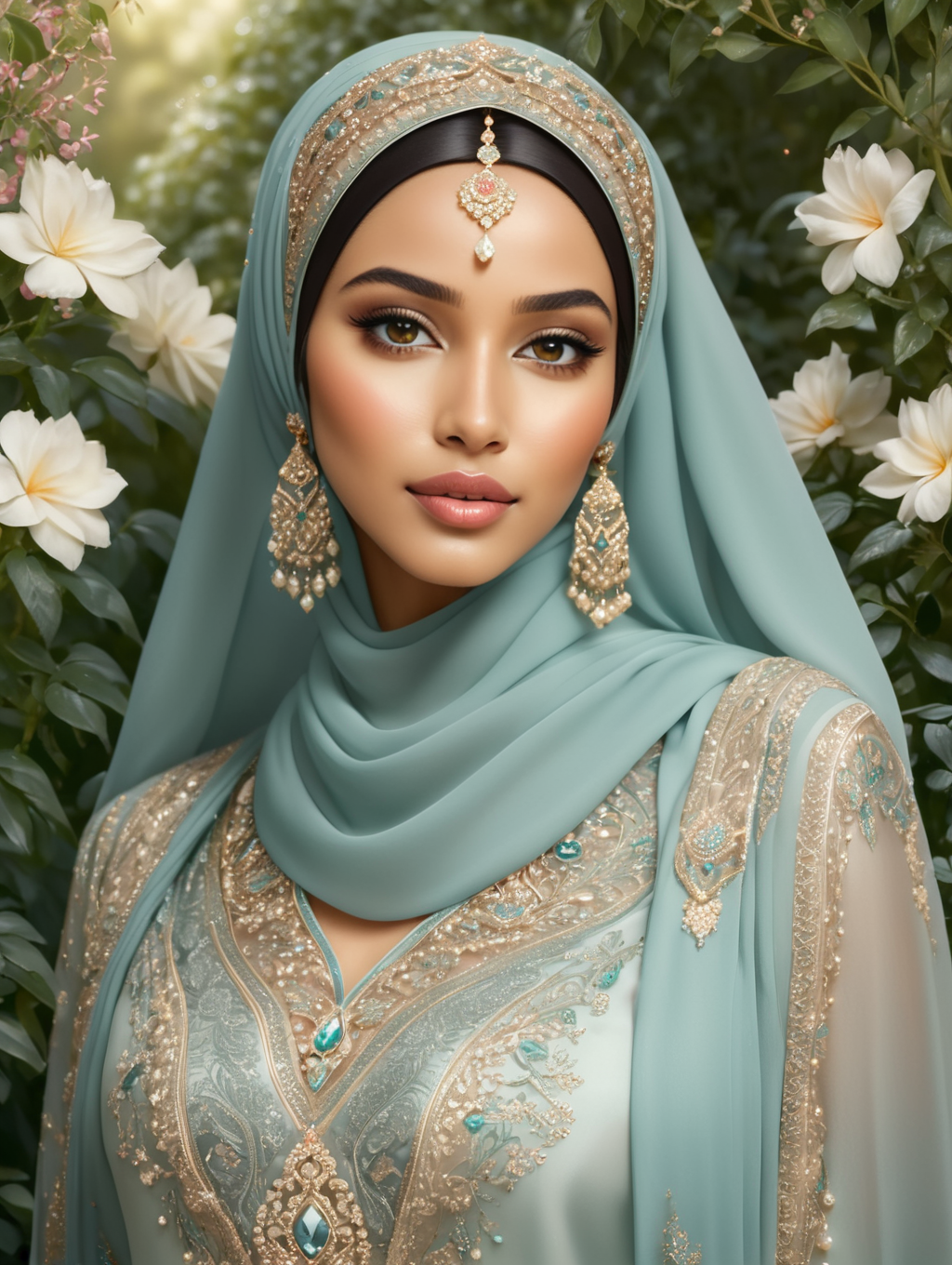 Premium Free ai Images | beautiful princess jasmine wearing hijab girl