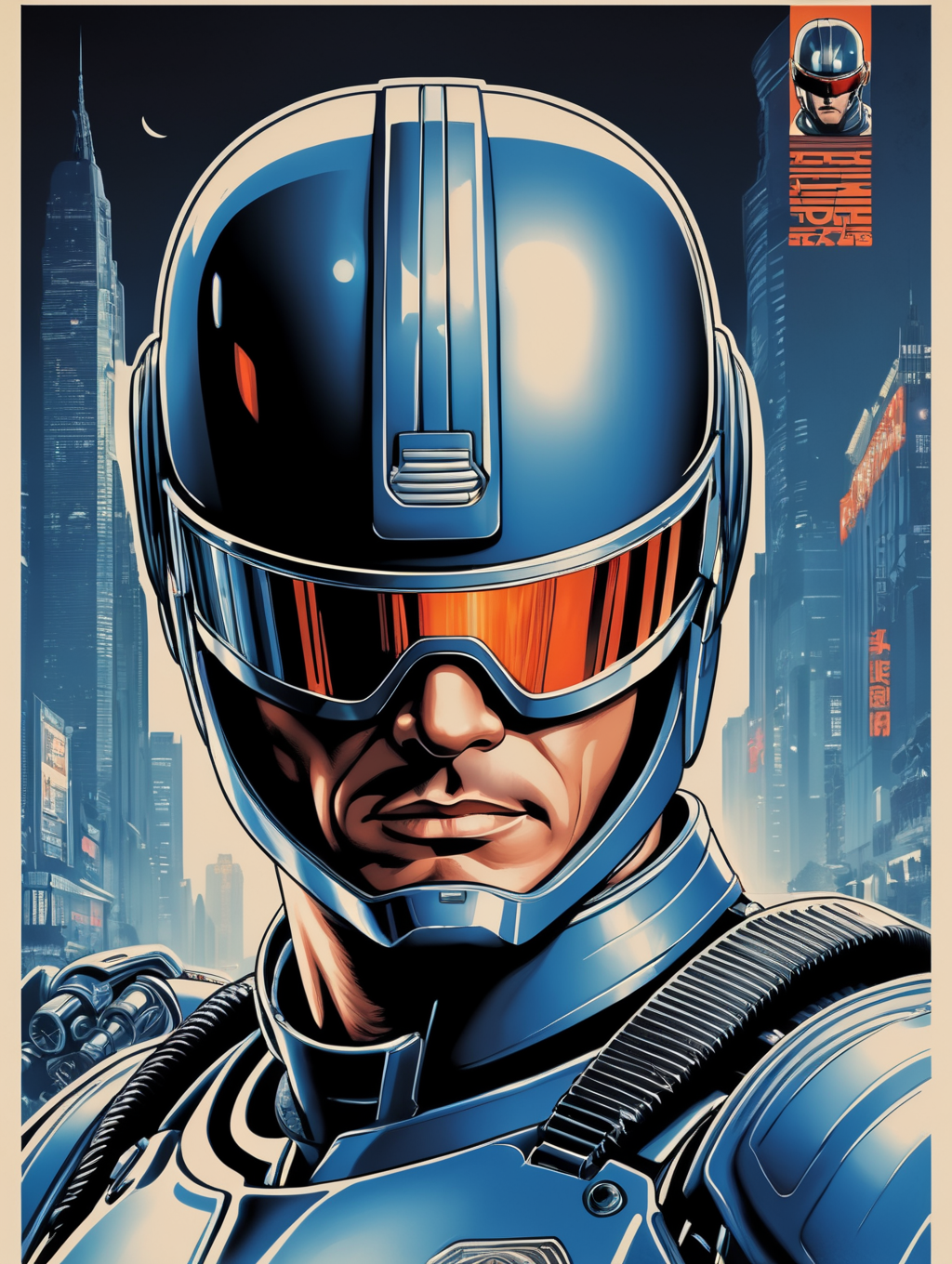 Premium Free ai Images | robocop style eye catching poster style ...