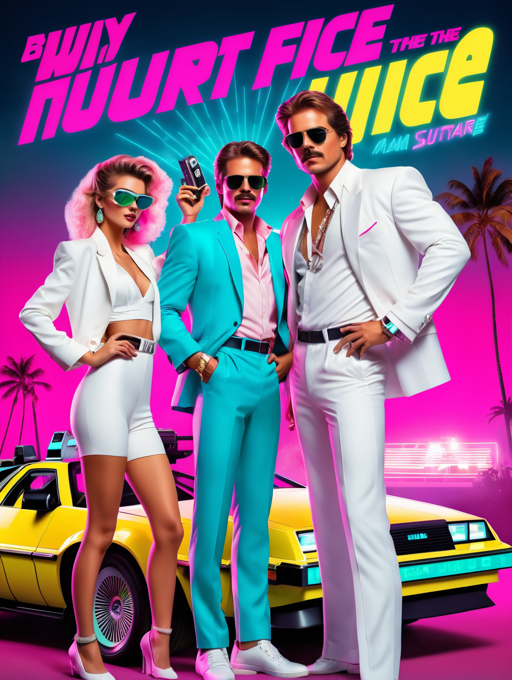 Premium Free ai Images | back to the future style retro party poster ...