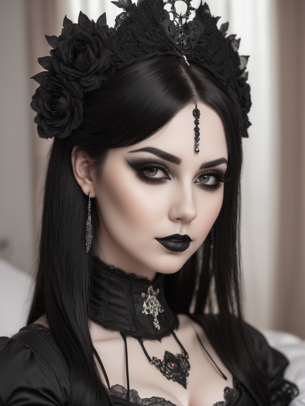 Premium Free ai Images | beautiful goth girl wearing corset full body ...