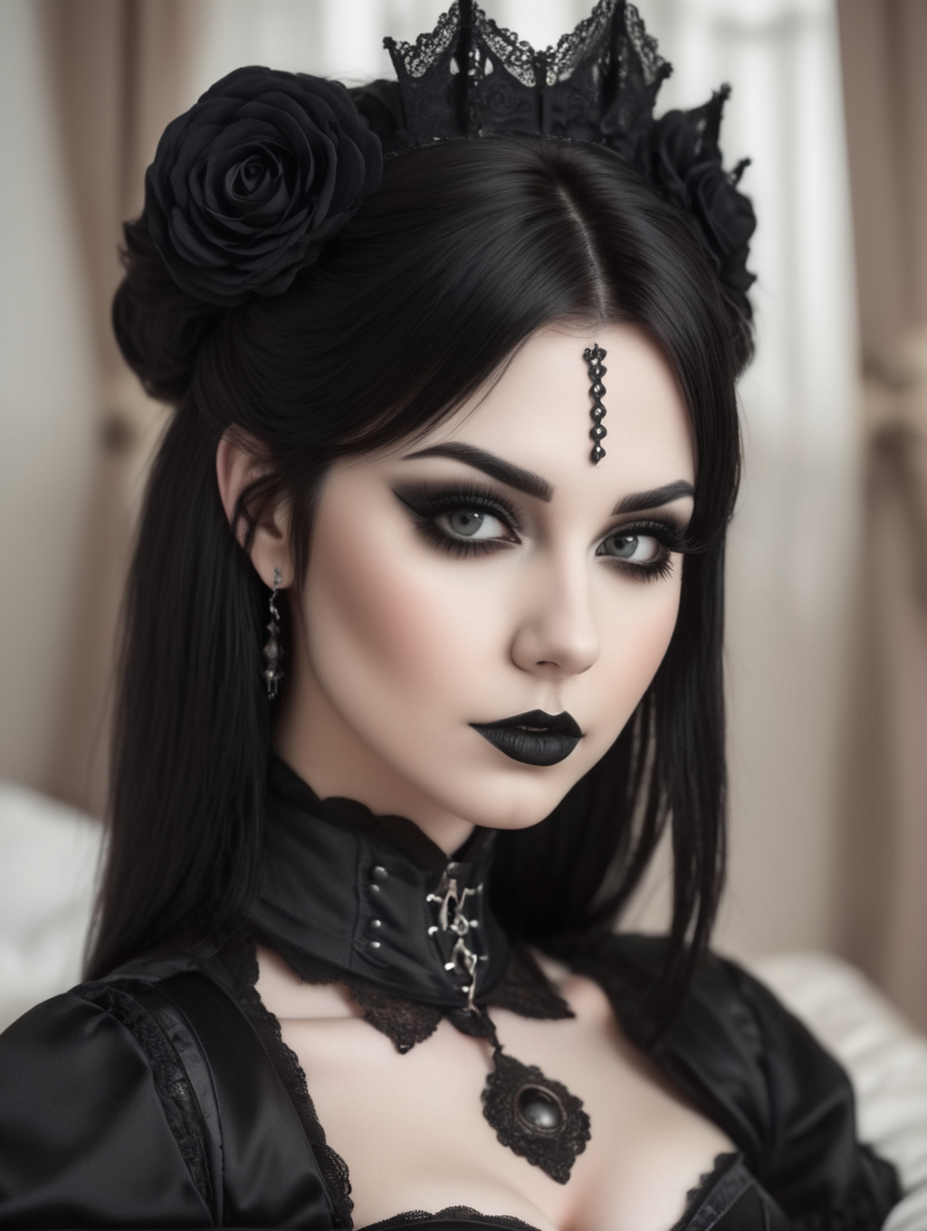 Premium Free ai Images | beautiful goth girl wearing corset full body ...