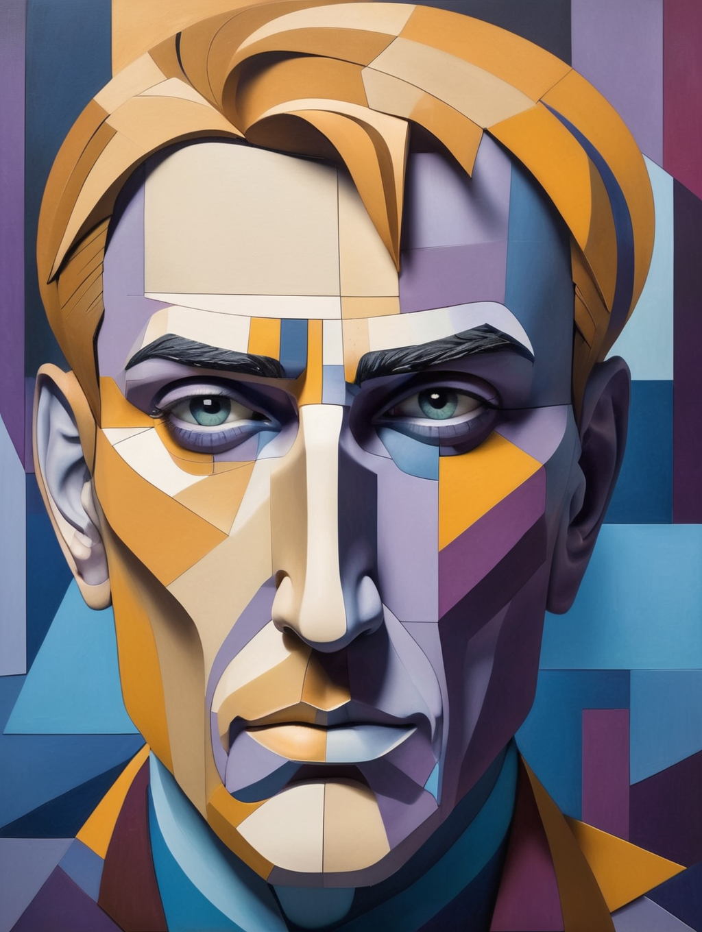 Premium Free ai Images | create cubic abstract portrait of person ...