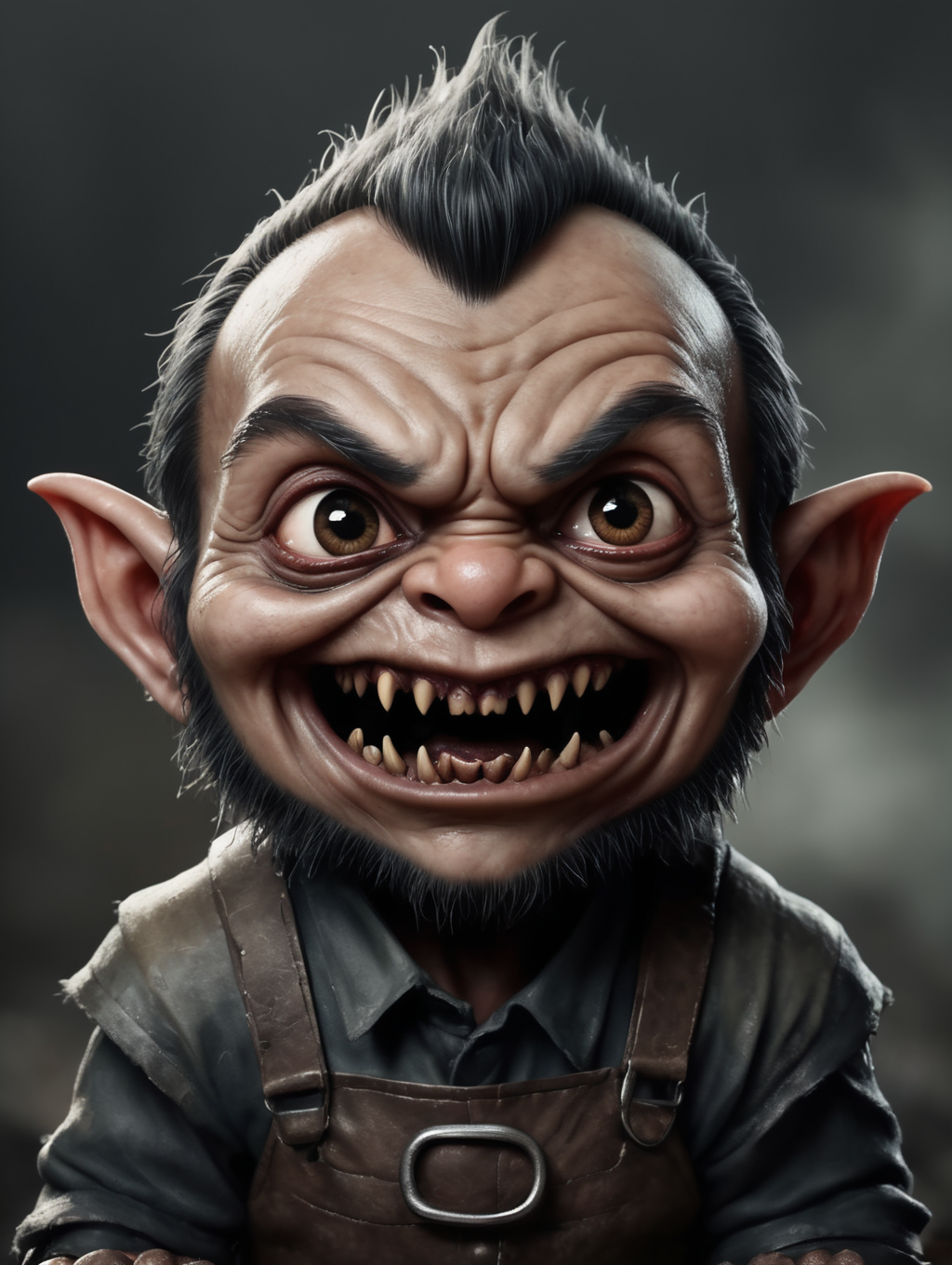 Premium Free ai Images | evil dark little gnome like monster dark dirty ...