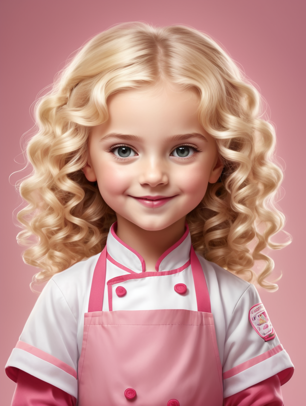 Premium Free ai Images | cartoon drawing of blond hair long hair curly ...
