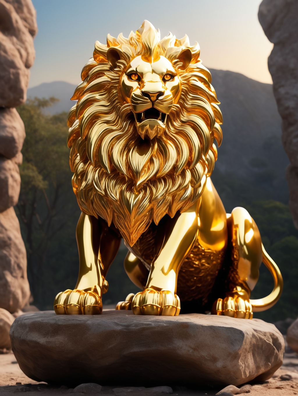 Premium Free ai Images | majestic hybrid lion its body forged from ...