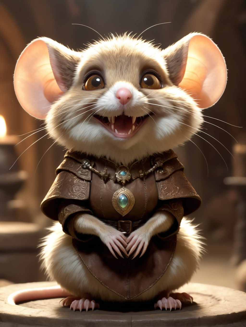 Premium Free ai Images | fantasy creature brown fur mouse woman magic ...