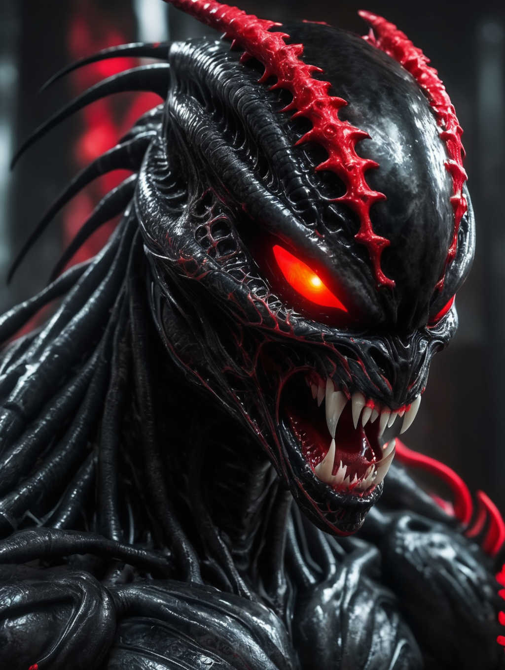 Premium Free ai Images | alien venom symbiote predator gothic ...