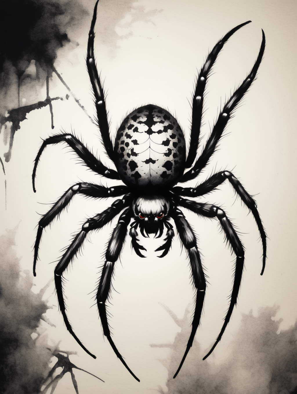Premium Free ai Images | gimme an image of of spider in japanese ink ...