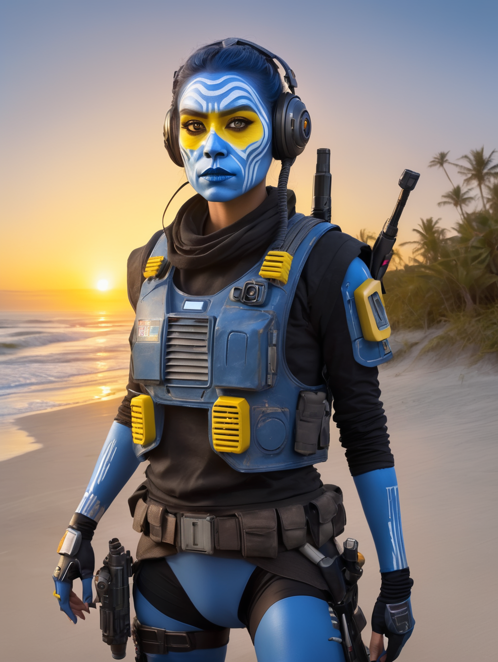 Premium Free ai Images | star wars female pantoran with blue skin and ...