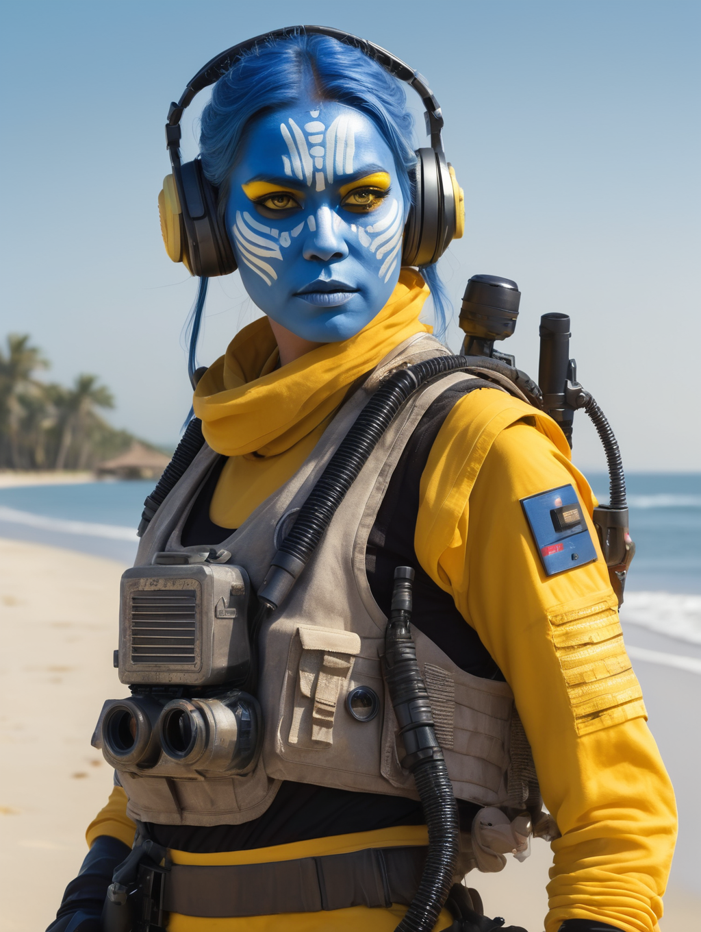 Premium Free ai Images | star wars female pantoran with blue skin and ...