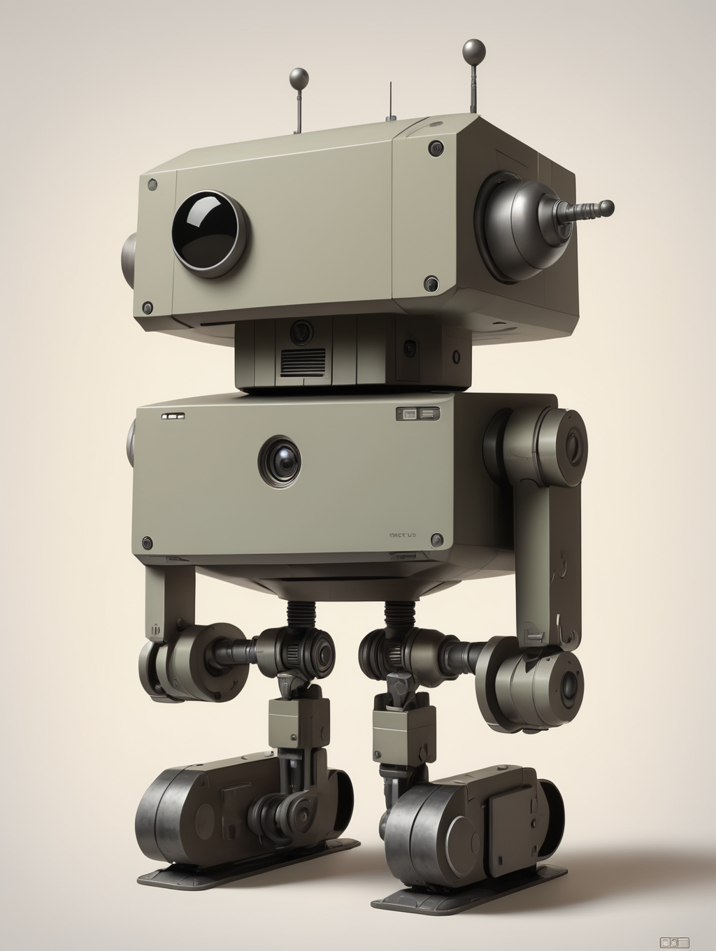 Premium Free ai Images | short boxy droid with wide flat head useful as ...