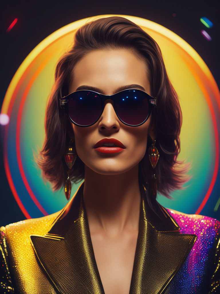 Premium Free ai Images | portrait of woman in an disco wearing ...