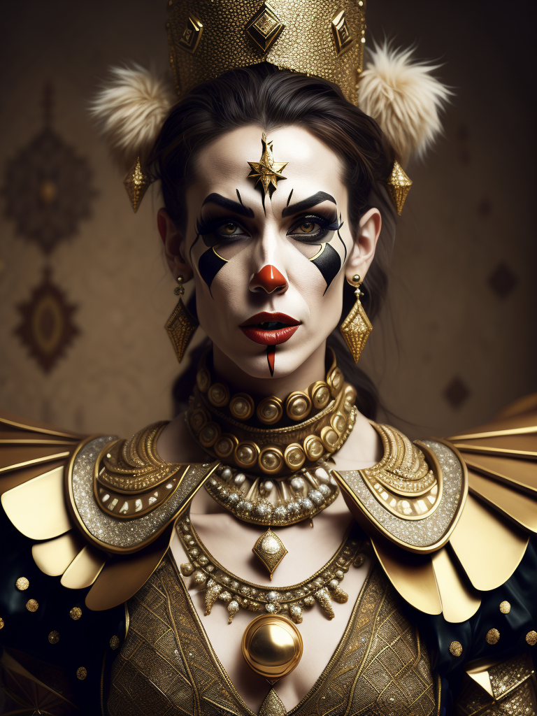 Premium Free ai Images | epic portrait of tvenetian harlequin female ...