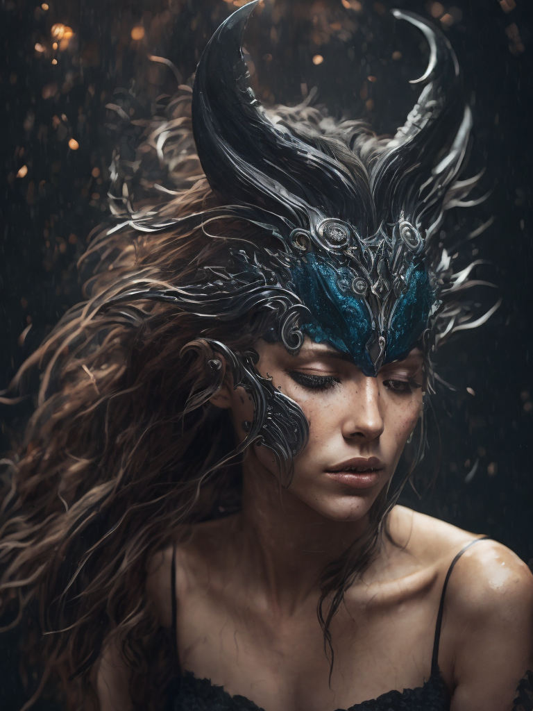 Premium Free ai Images | lithe female eldritch ancient god in the storm ...