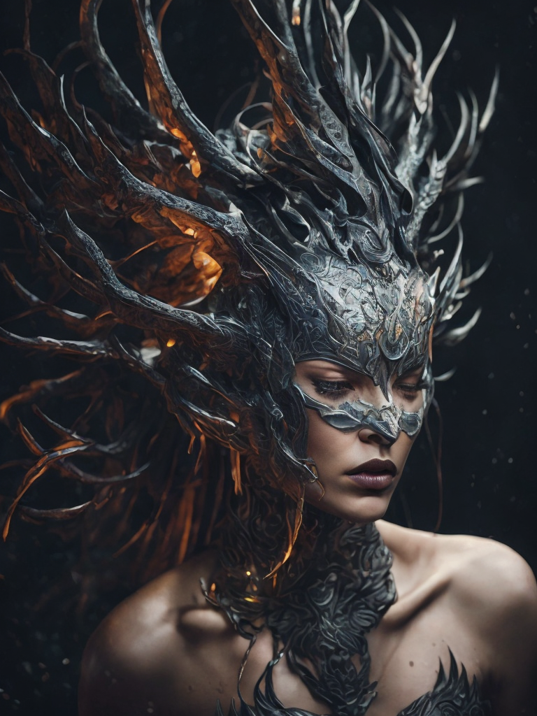 Premium Free ai Images | lithe female eldritch ancient god in the storm ...