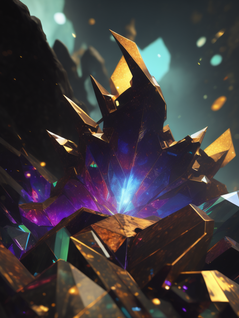 Premium Free ai Images | black mineral iridescent abstract formations ...